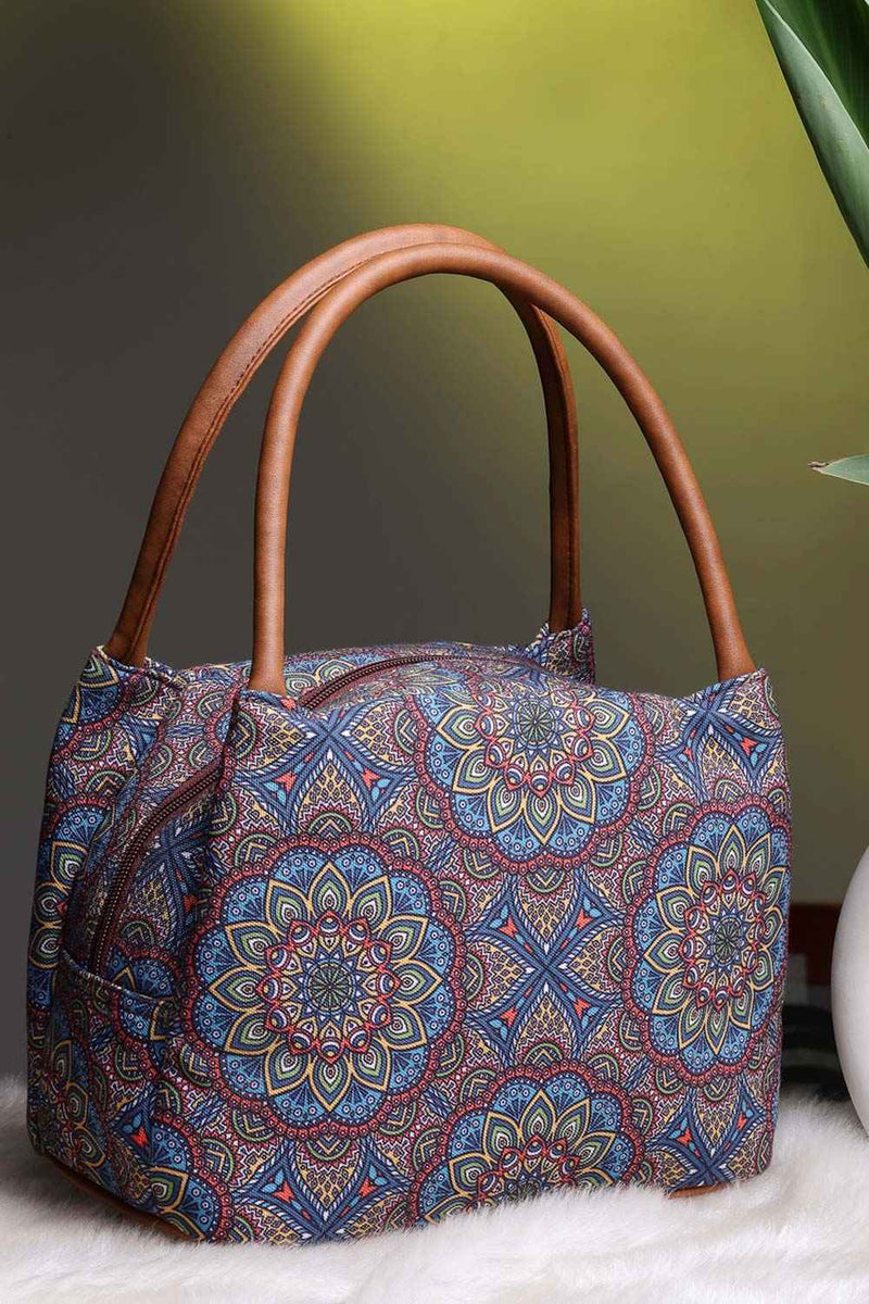 Buy Tribal Multi And Tan Mandala Cotton Jacquard Handheld Bag Online ...