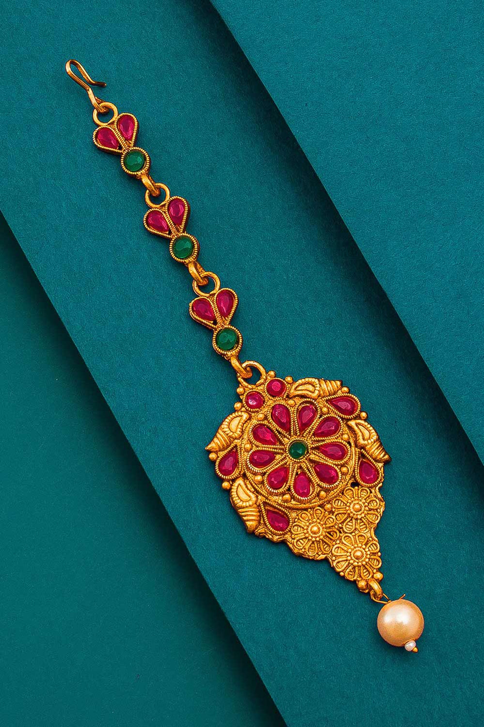 Kundan Maang tikka Jewellery | forehead indian jewelry in USA — Karmaplace